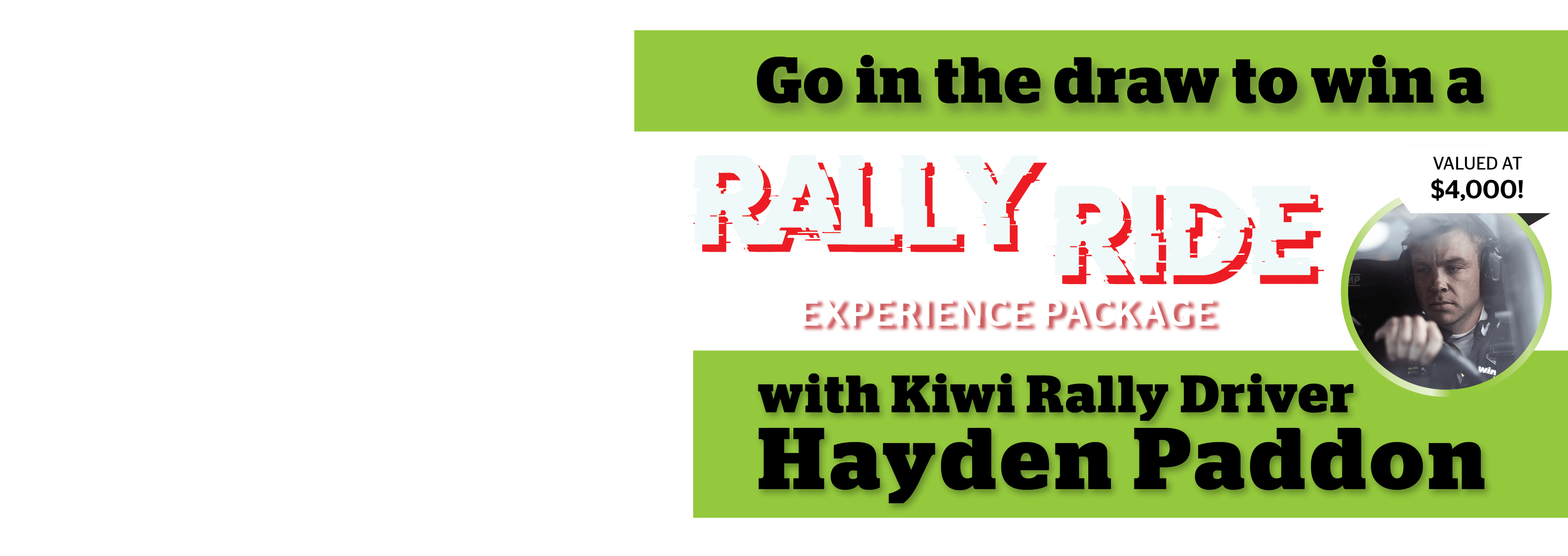 Hayden Paddon Rally Ride Experience Package